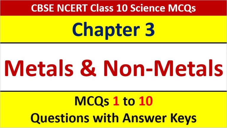 MCQ Questions for Class 10 Science Chemical Reaction and Equation